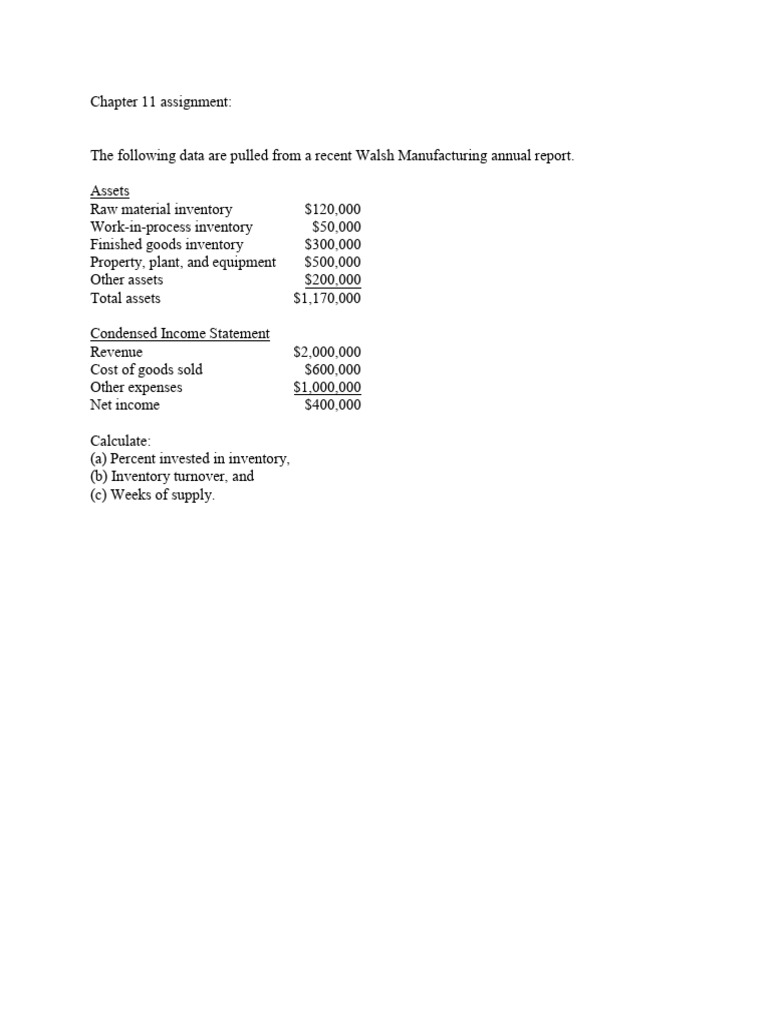 Chapter 11 Assignment | PDF