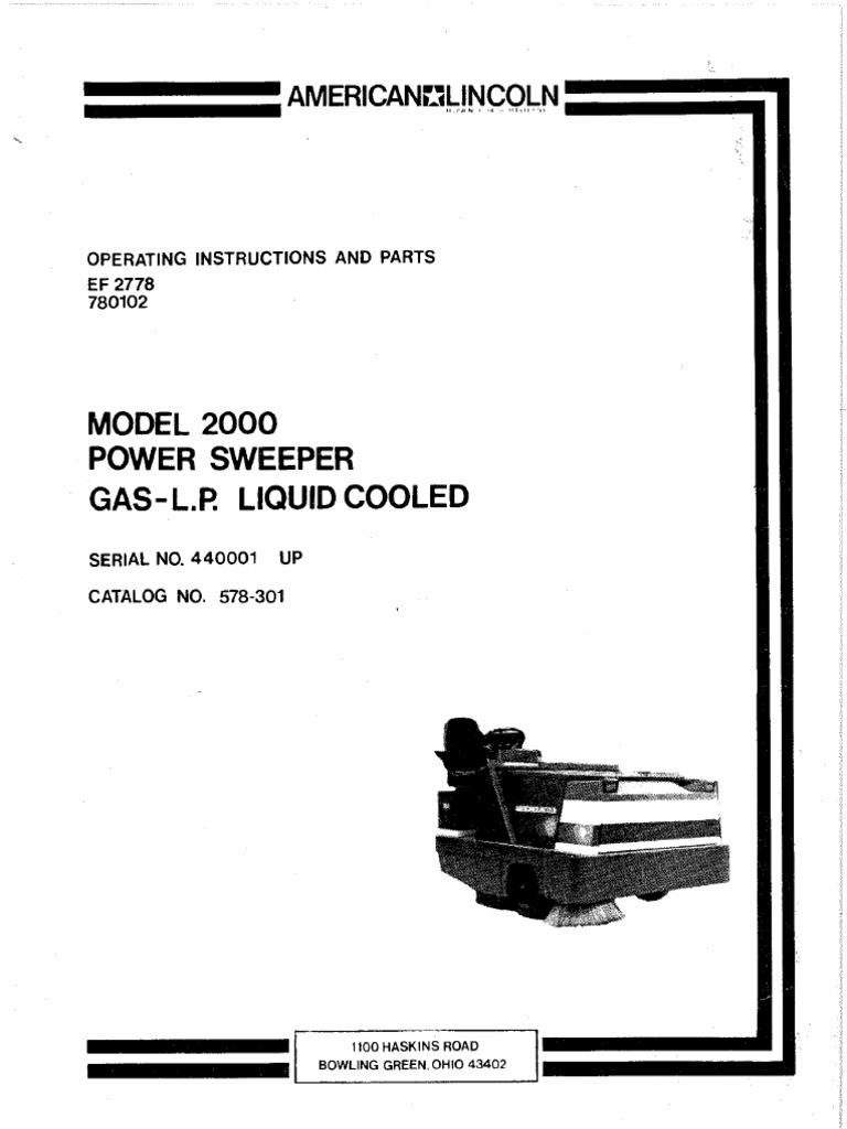 2000Pre-DCA Model 2000 Power Sweeper Gas-L.P Liquid Cooled | PDF