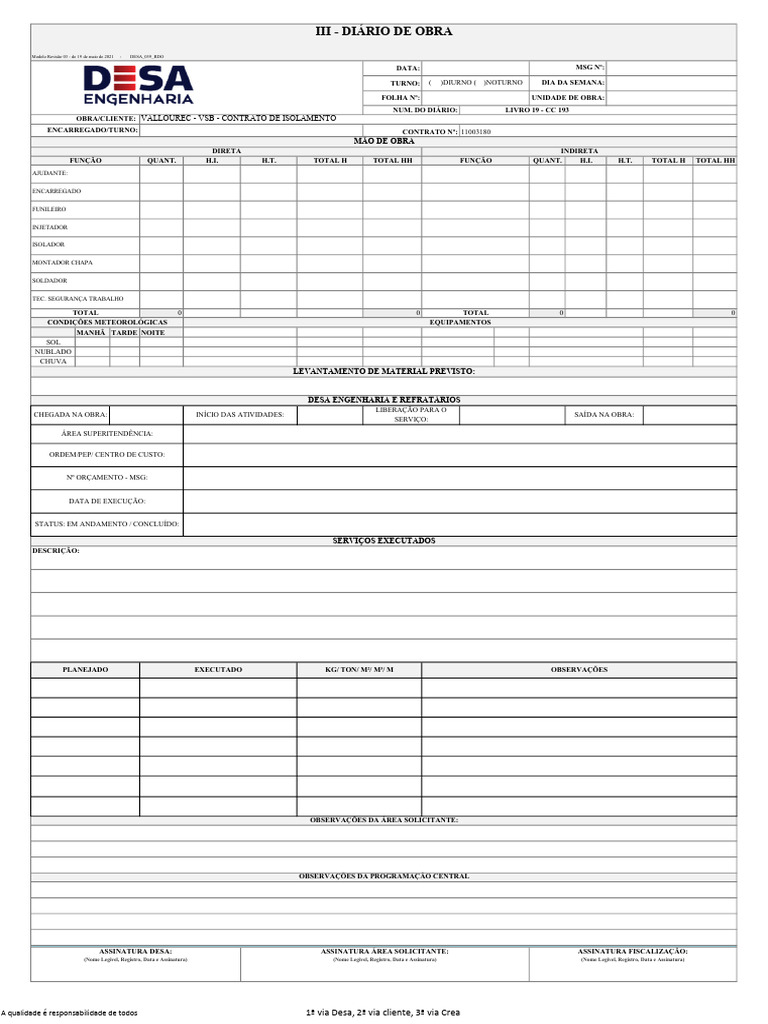 Modelo Rdo VSB Rev Jeceaba | PDF