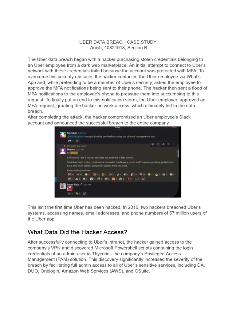 Uber Data Breach - Cyber Security Case Study | PDF | Security ...