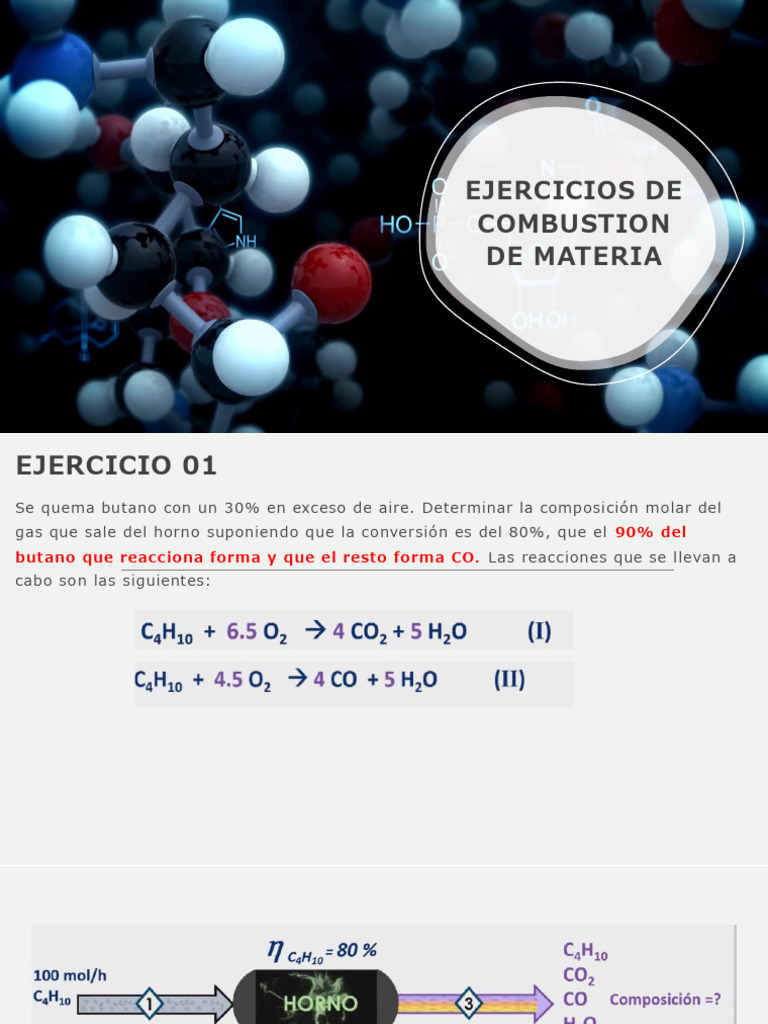 Ejercicios de Combustion de Materia | PDF