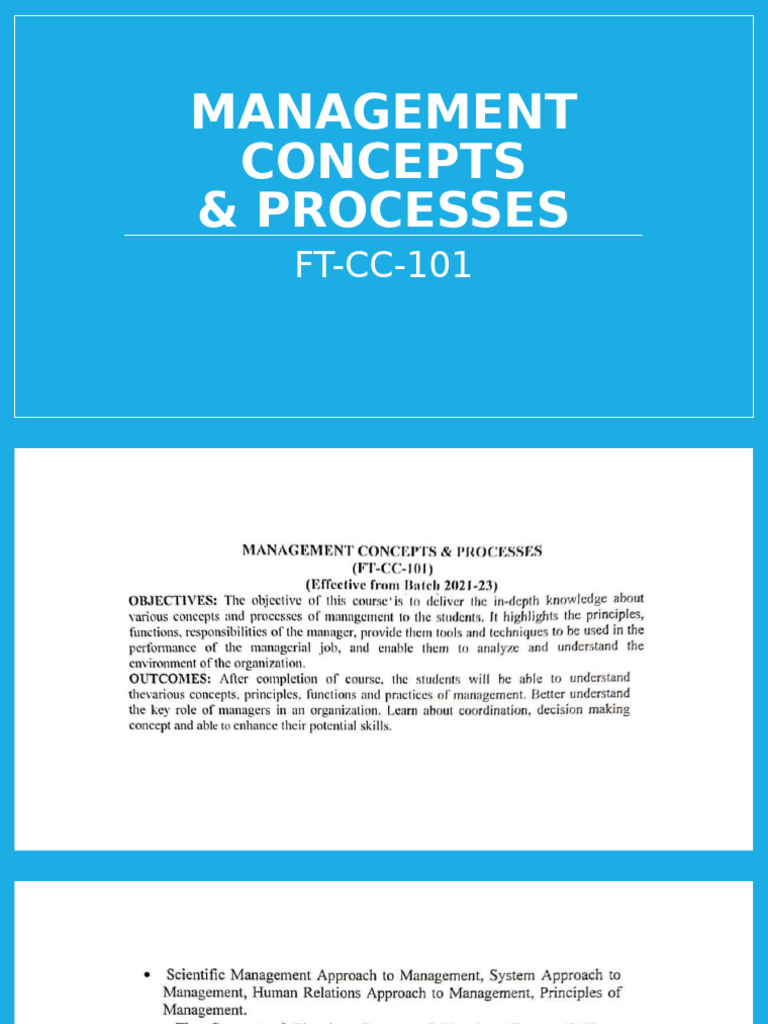 Management Concepts & Processes | PDF