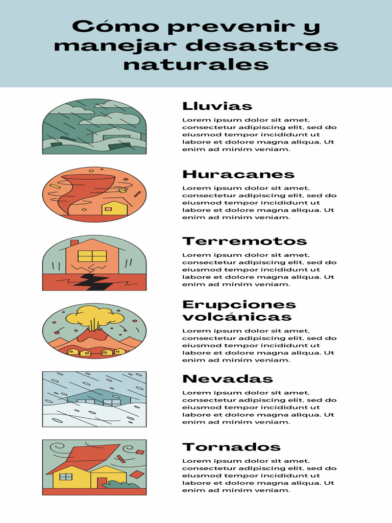 Infografía Desastres Naturales Ilustrado Minimalista Azul - 20241118 - 105242 - 0000 | PDF