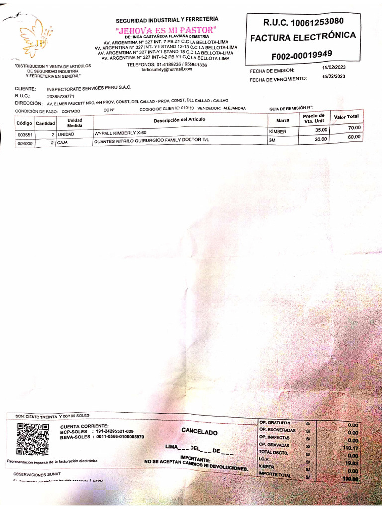 Facturas Compras Útiles de Lab | PDF