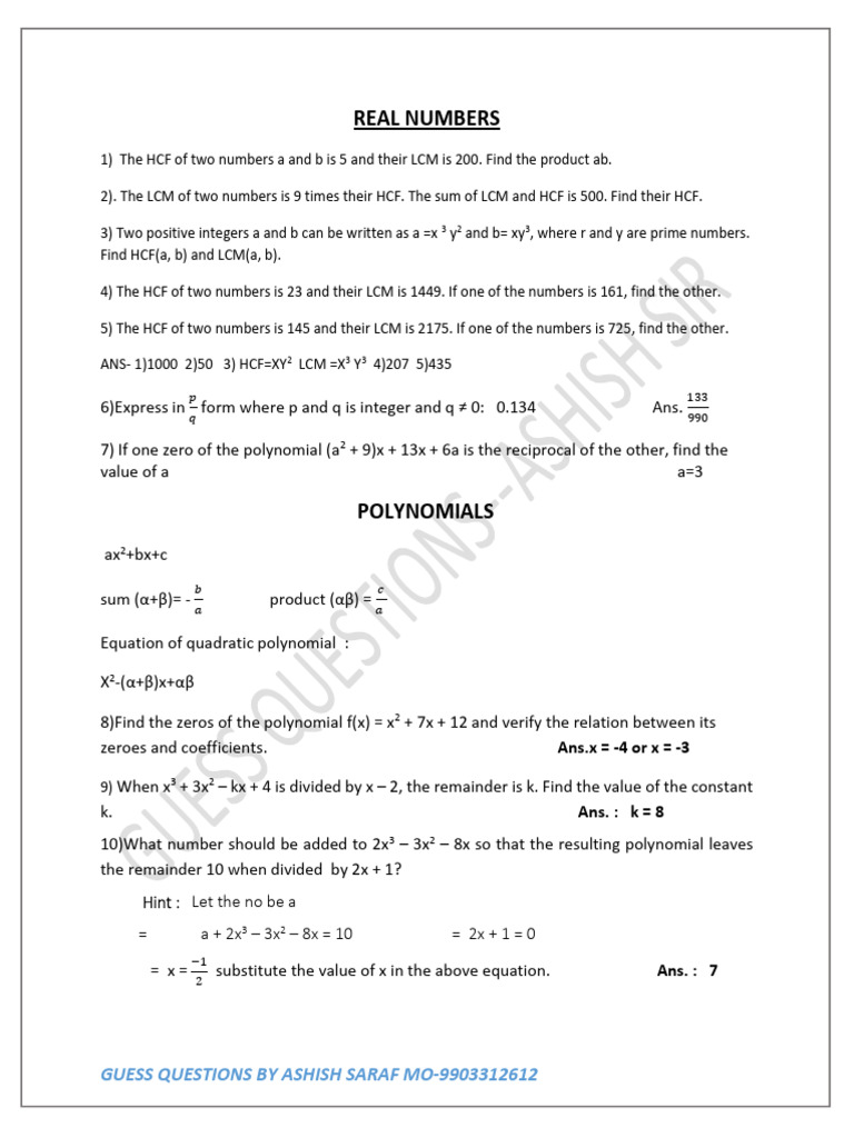 Cbse 2023 Guess Paper PDF | PDF | Circle | Sphere