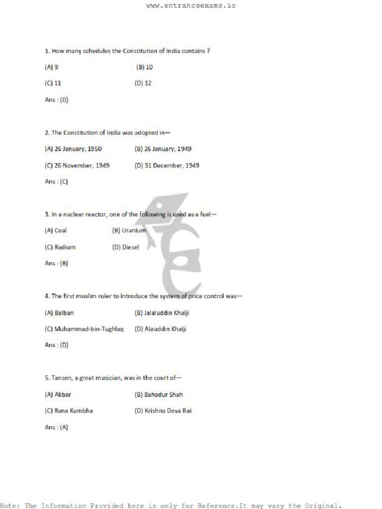 General Knowledge Model Paper | PDF