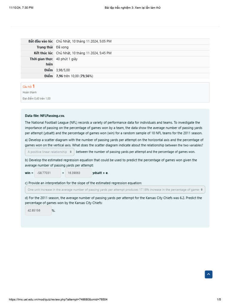 Trac Nghiem | PDF | Regression Analysis | Logistic Regression