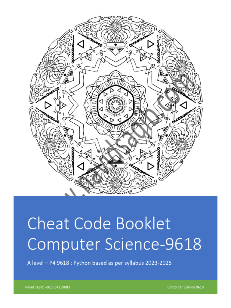 Cheat Code Booklet For Alevel P4-Python New | PDF | String (Computer Science) | Computing