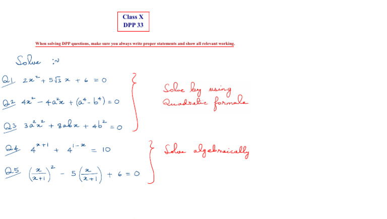 Class 10 - DPP 33 | PDF | Teaching Methods & Materials