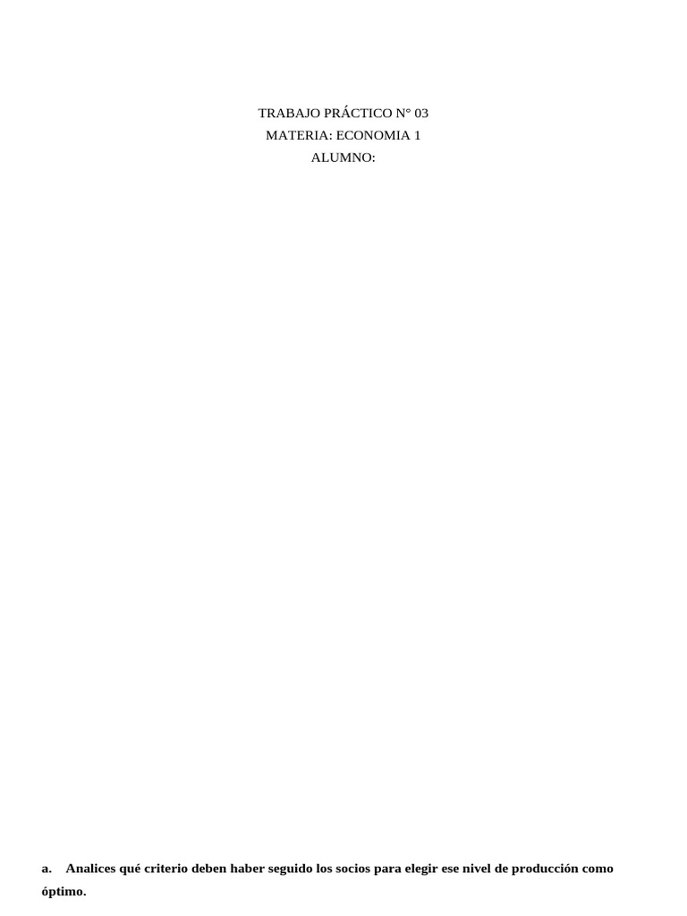TP03 Economía 1 | PDF | Mercado (economía) | Precios