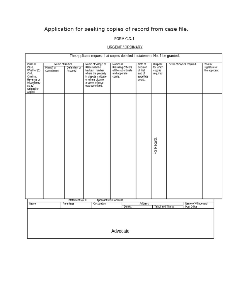 Legal Document Copy Request Form | PDF