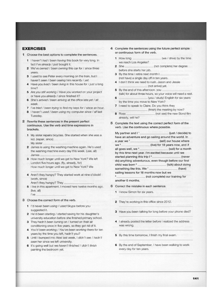 Grammar Practice - Perfect Aspect | PDF