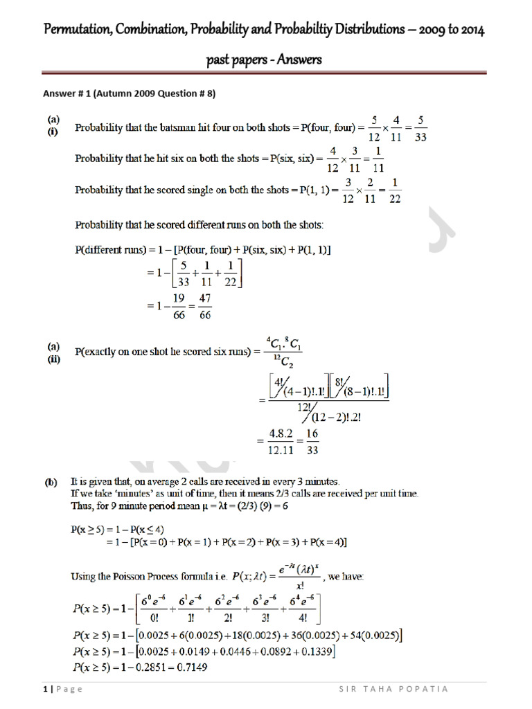 Permutation, Combination, Probability and Probabiltiy Distributions ... Permutation, Combination, Probability and Probabiltiy Distributions ...