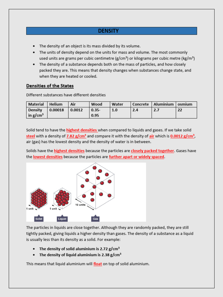 Density | PDF | Density | Liquids