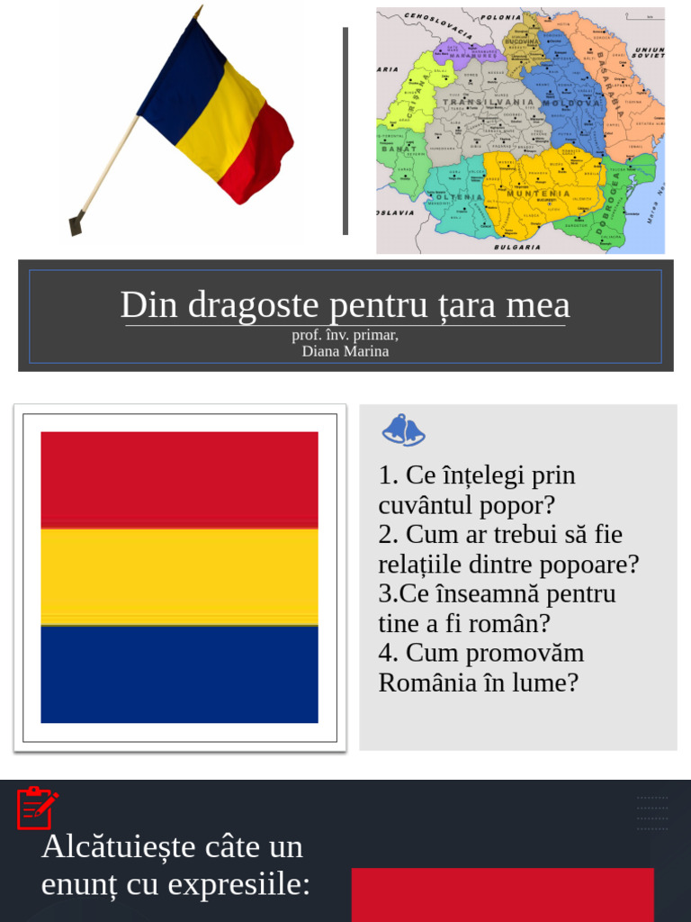 Din Dragoste Pentru Tara Mea Educatie Civica | PDF