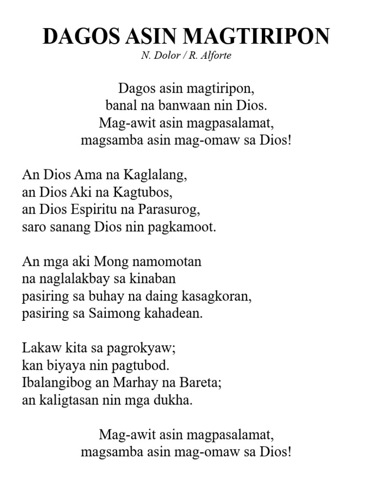 Dagos Asin Magtiripon | PDF