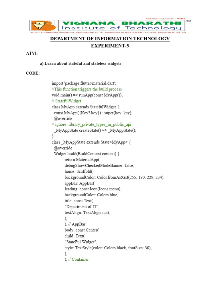 Week5@Flutter | PDF | Software Development | Computer Programming