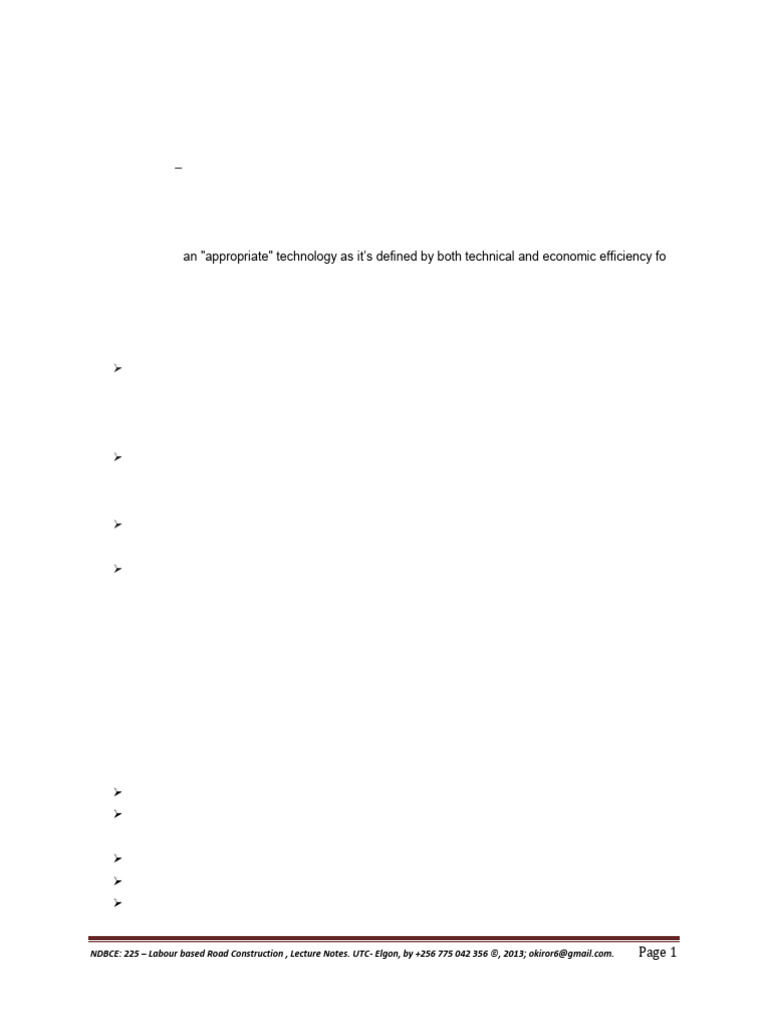 Labour Based Technology | PDF | Road Surface | Road