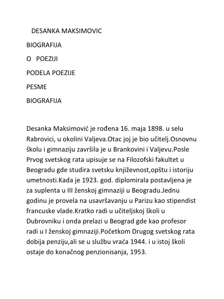 Desanka Maksimovic | PDF