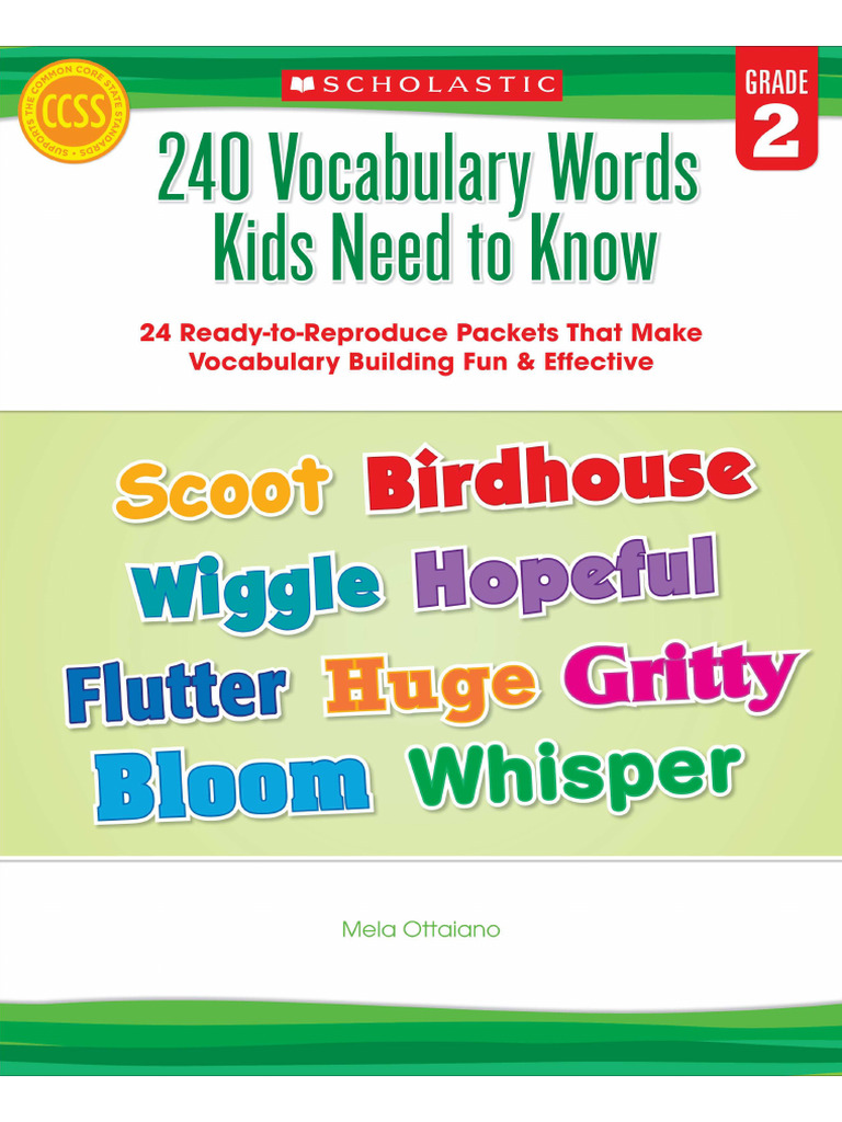 240 Vocabulary Words Kids Need To Know - Grade 2 | PDF | Language ...