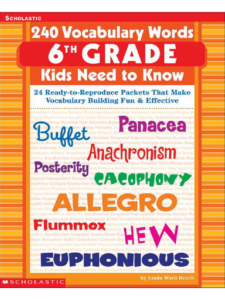 240 Vocabulary Words Kids Need To Know - Grade 6 | PDF | Word ...