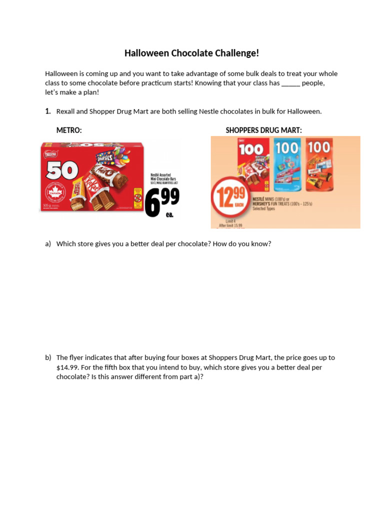 Halloween Chocolate Challenge | PDF