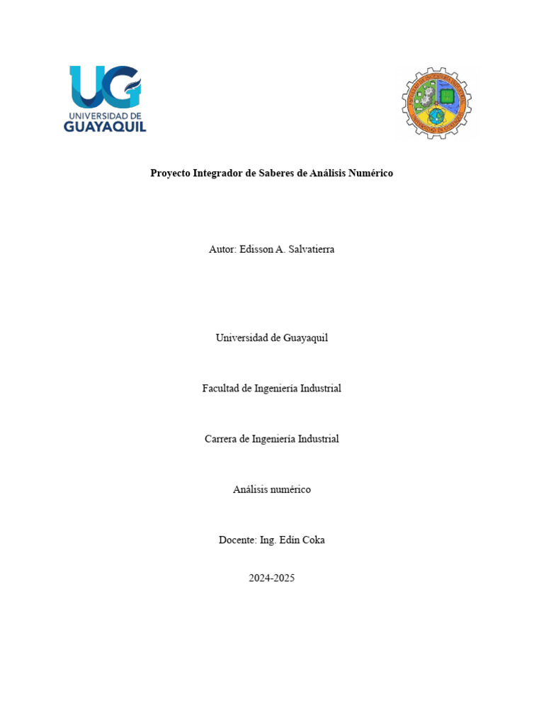Proyecto Análisis (3) Avance | PDF | Ecuaciones | Análisis numérico