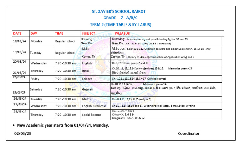 1809 Grade 7 Term - 2 TT 3 | PDF