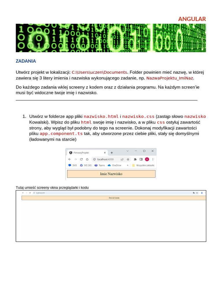 11 Angular ZAD Wiazanie-Danych | PDF