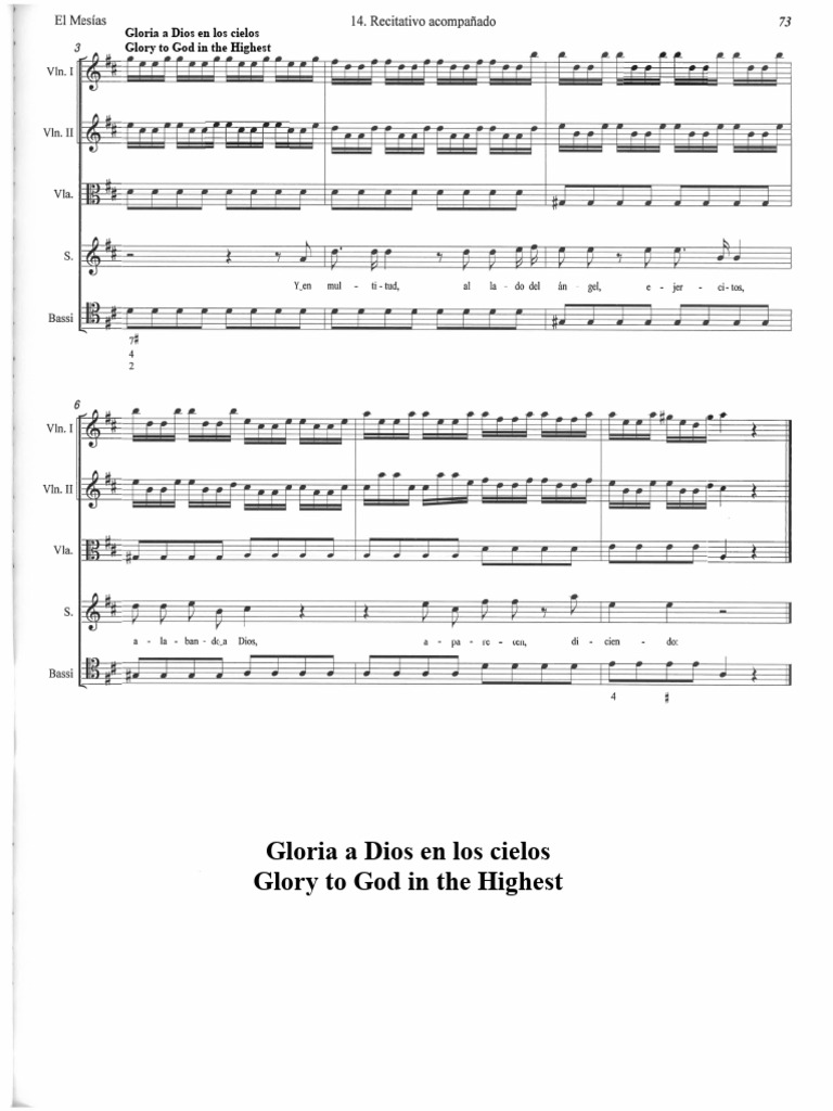 Glory To God in The Highest (Gloria A Dios en Los Cielos) | PDF