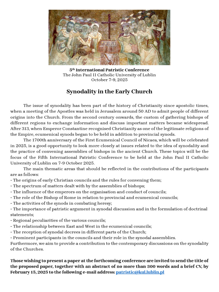 Synodality in Early Church Conference | PDF | Religion & Spirituality