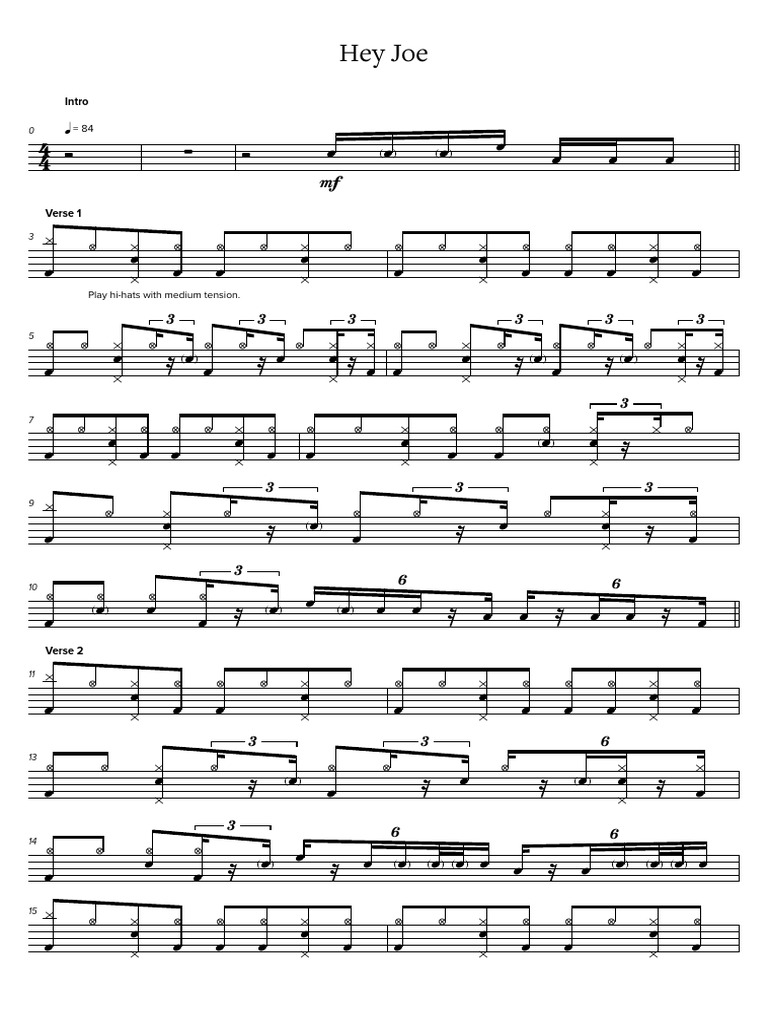 Hey Joe Drum | PDF