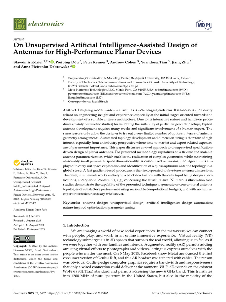 On Unsupervised Artificial Intelligence-Assisted D | PDF | Virtual Reality | Wi Fi