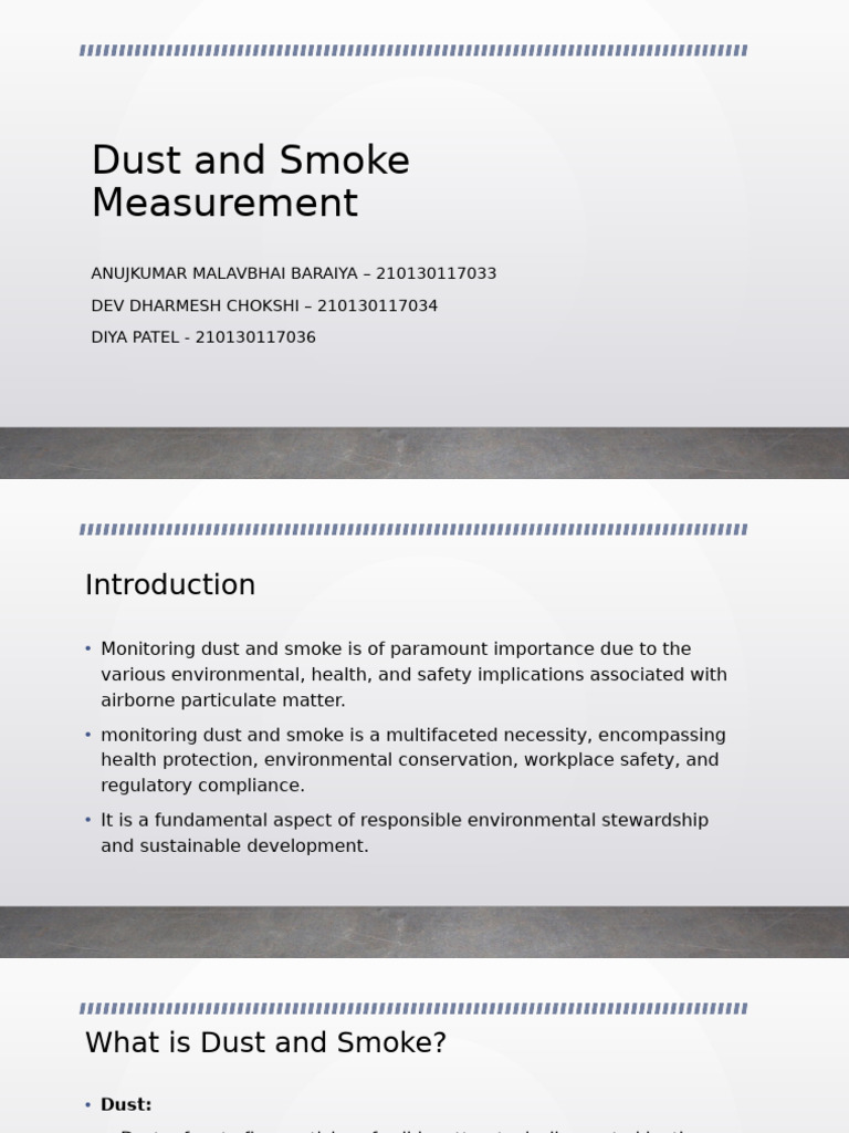 Dust and Smoke Measurement Techniques | PDF | Particulates | Smoke