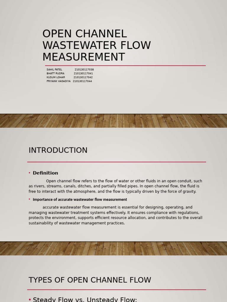 Open Channel Wastewater Flow Measurement | PDF | Flow Measurement ...