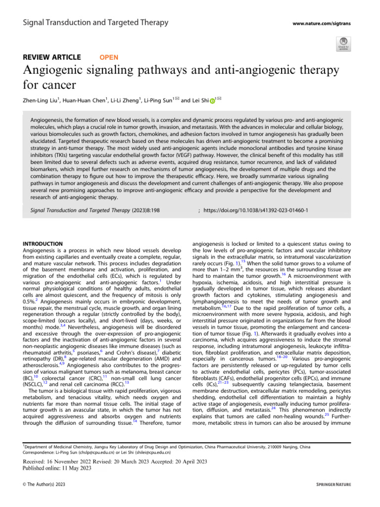 ANGIOGENESIS | PDF | Angiogenesis | Vascular Endothelial Growth Factor
