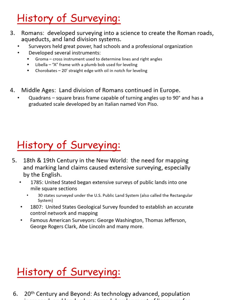 Lecture 3 History of Surveying | PDF