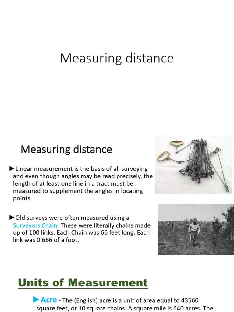 Lecture 4 Measuring Distance | PDF | Acre | Foot (Unit)