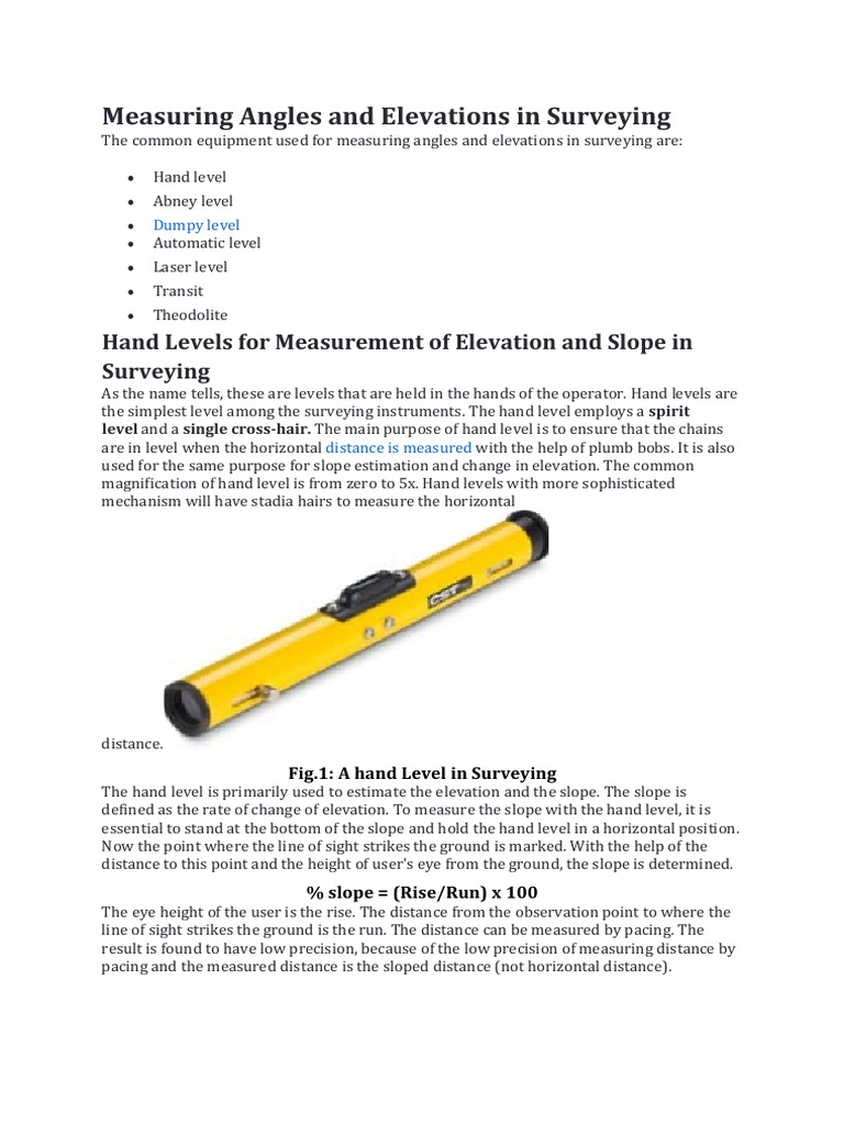 Measuring Angles and Elevations in Surveying | PDF | Surveying | Metrology