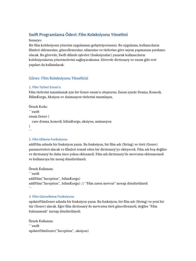 Film Koleksiyonu Yonetimi Odevi | PDF