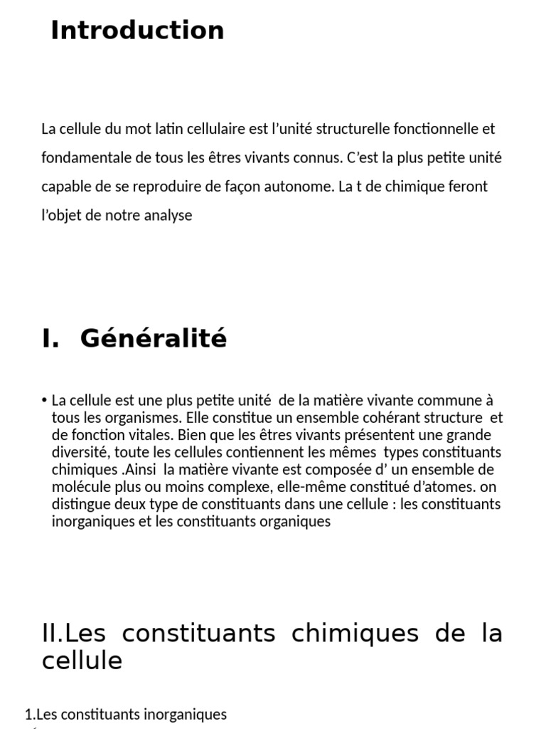 Constituants de La Cellule | PDF | Glucide | Ion