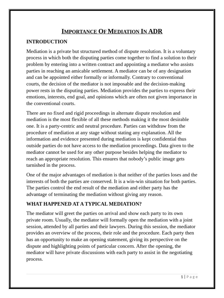 Adr 2 | PDF | Mediation | Alternative Dispute Resolution