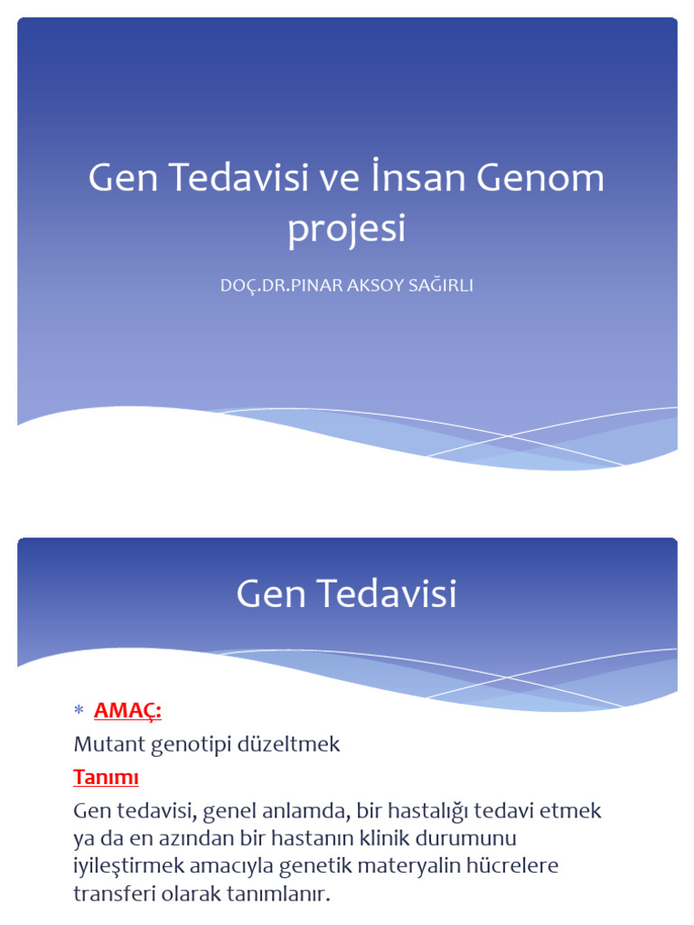 Gen Tedavisi Ve İnsan Genom Projesi | PDF