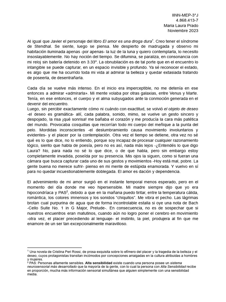 Primera Tarea Obligatoria de Semanario de Producción en Lengua | PDF | Amor