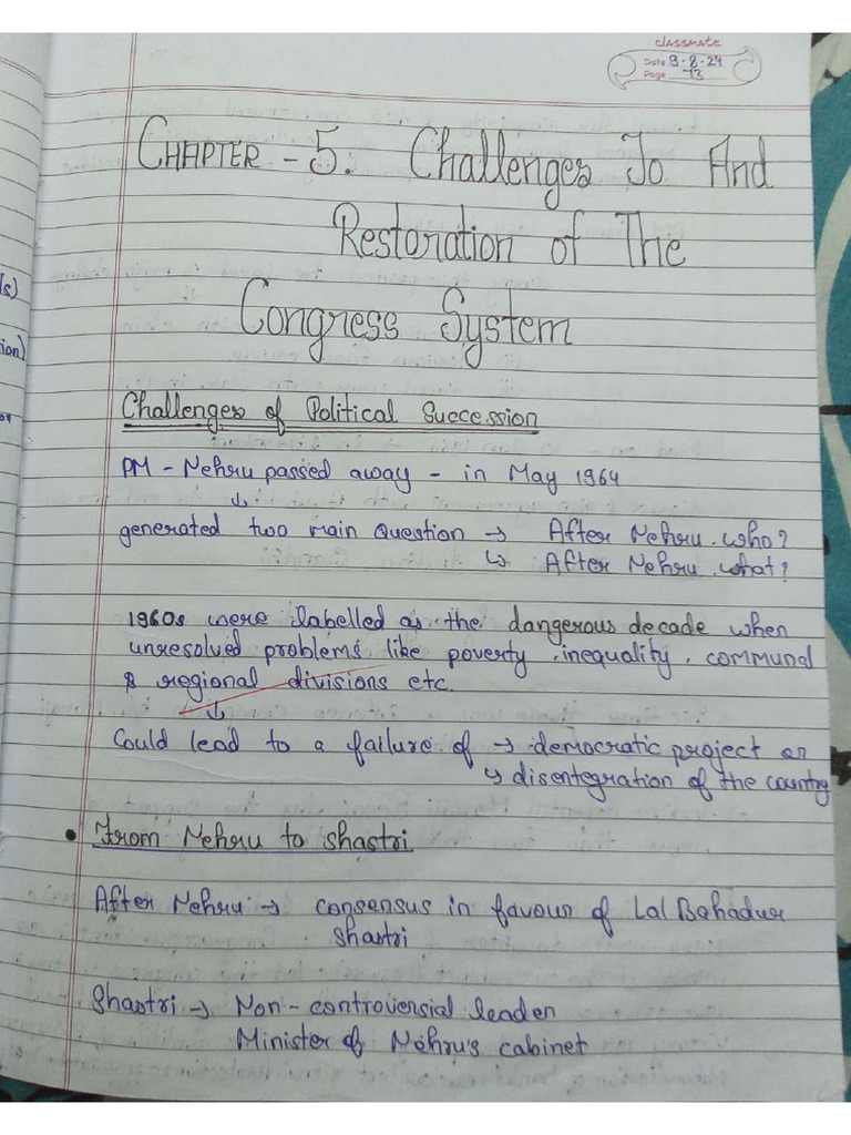 Challenges To and Restoration of The Congress | PDF
