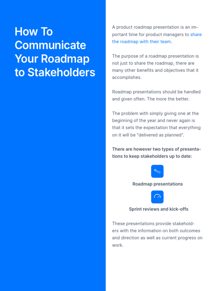 Communicate Roadmap To Stakeholders | PDF | Human Communication | Business