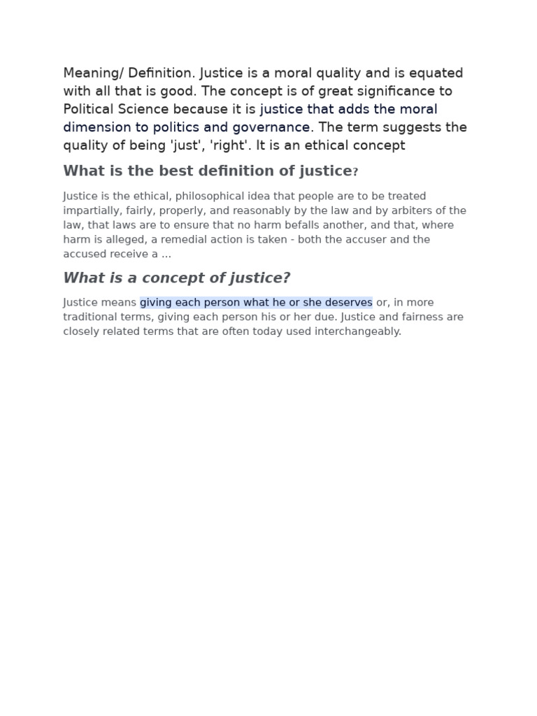 What Is The Best Definition of Justice: Justice That Adds The Moral ...
