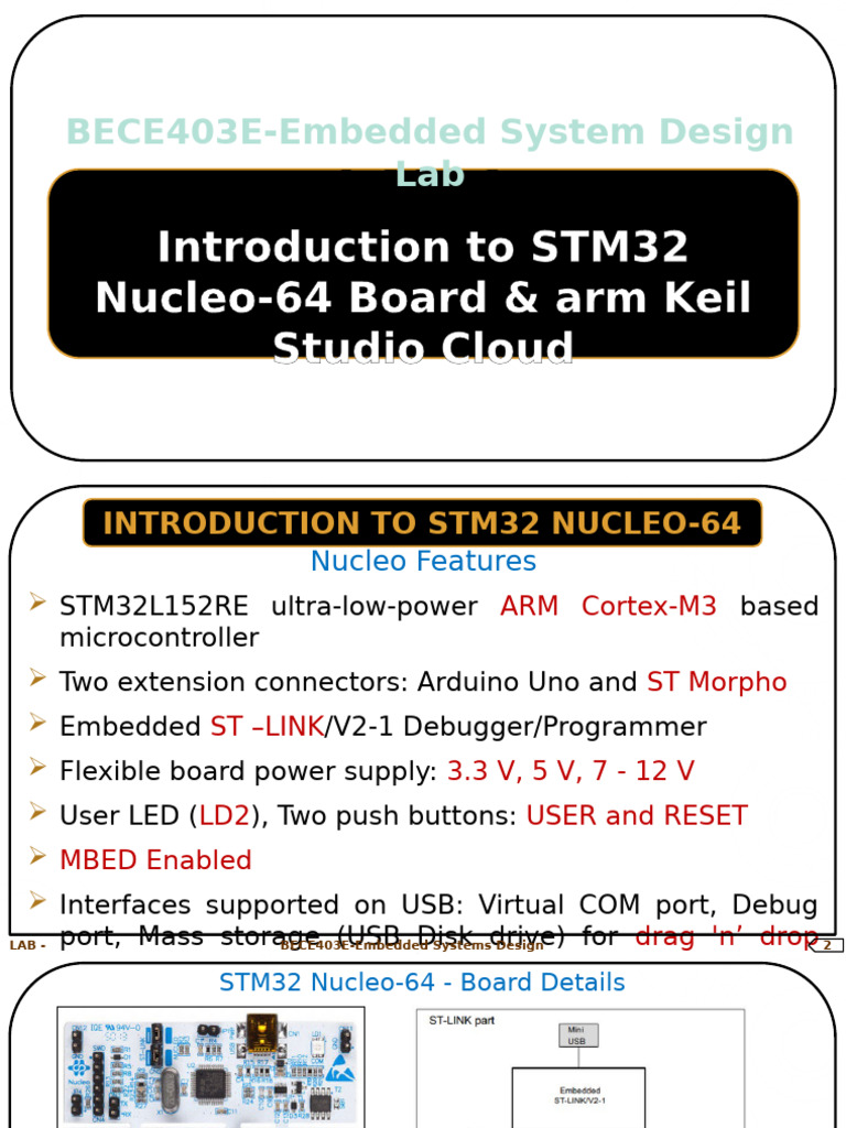 Esd Lab-1 Intro To Nucleo and Keil Studio | PDF | Central Processing Unit | Classes Of Computers