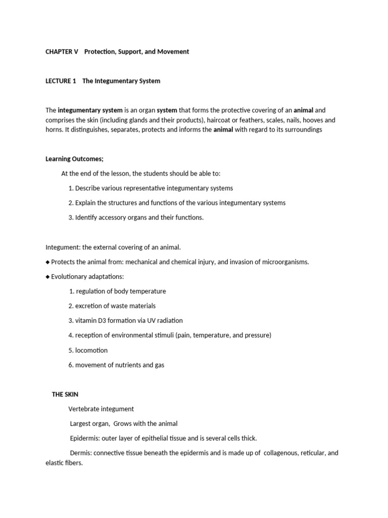 CHAPTER-V-Protection | PDF | Integumentary System | Skin