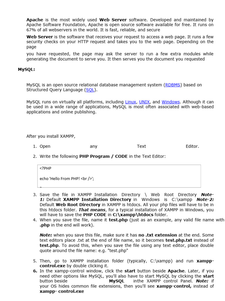 BCA TY Notes For PHP (5) (1) - Removed | PDF | Apache Http Server ...